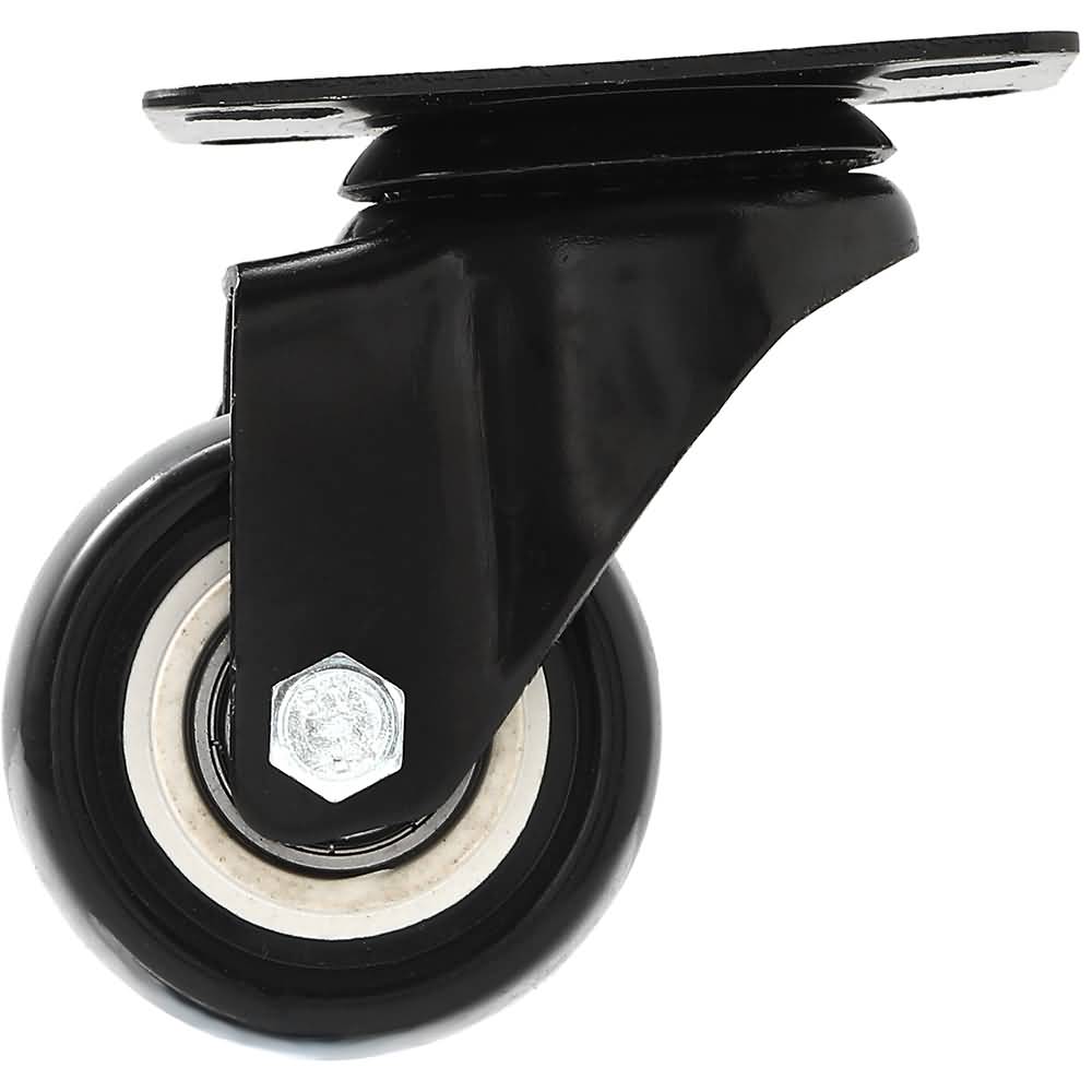 24 Pack 2 inch All Black PU Swivel Caster No Brake - Factor Duty