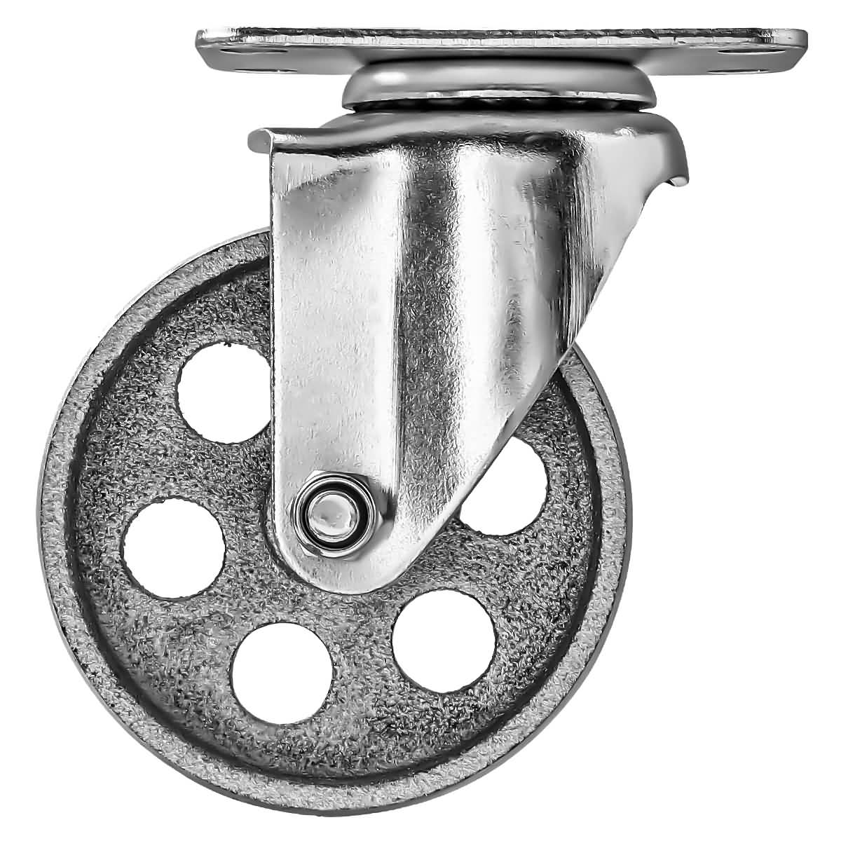 4 Pack 3.5 Inch All Grey Metal Swivel Wheel No Brake - Factor Duty