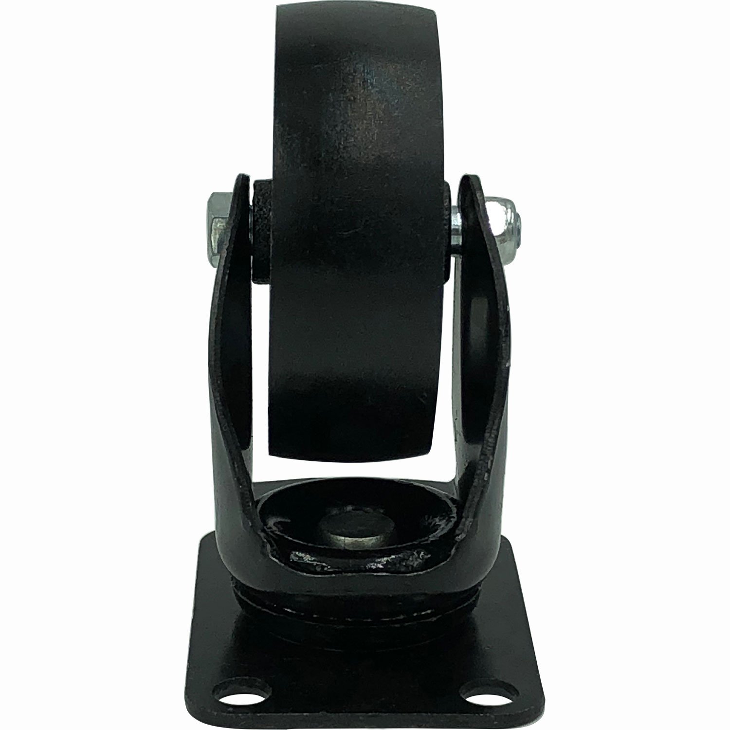 4 Pack 3.5 Inch All Black Metal Swivel Caster Wheel No Brake - Factor Duty