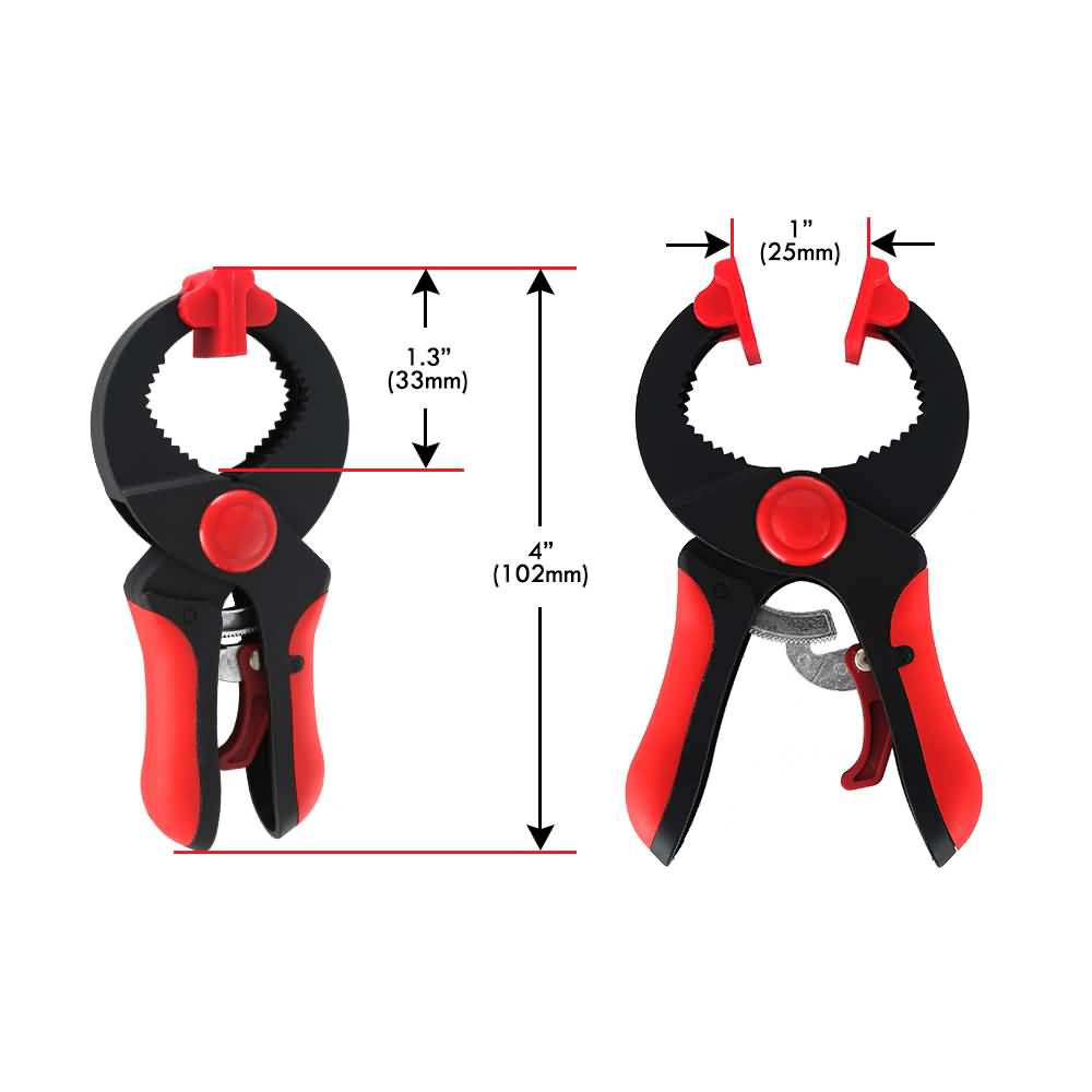 4 Pack 1" Jaw Opening and 4" Long Heavy Duty Adjustable Ratchet Clamps ...