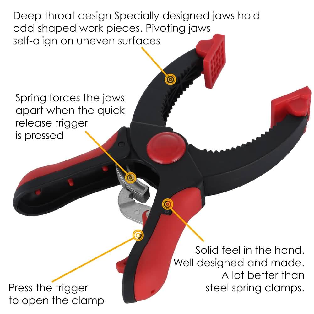 4 Pack 3" Jaw Opening and 9.5" Long Heavy Duty Adjustable Ratchet ...