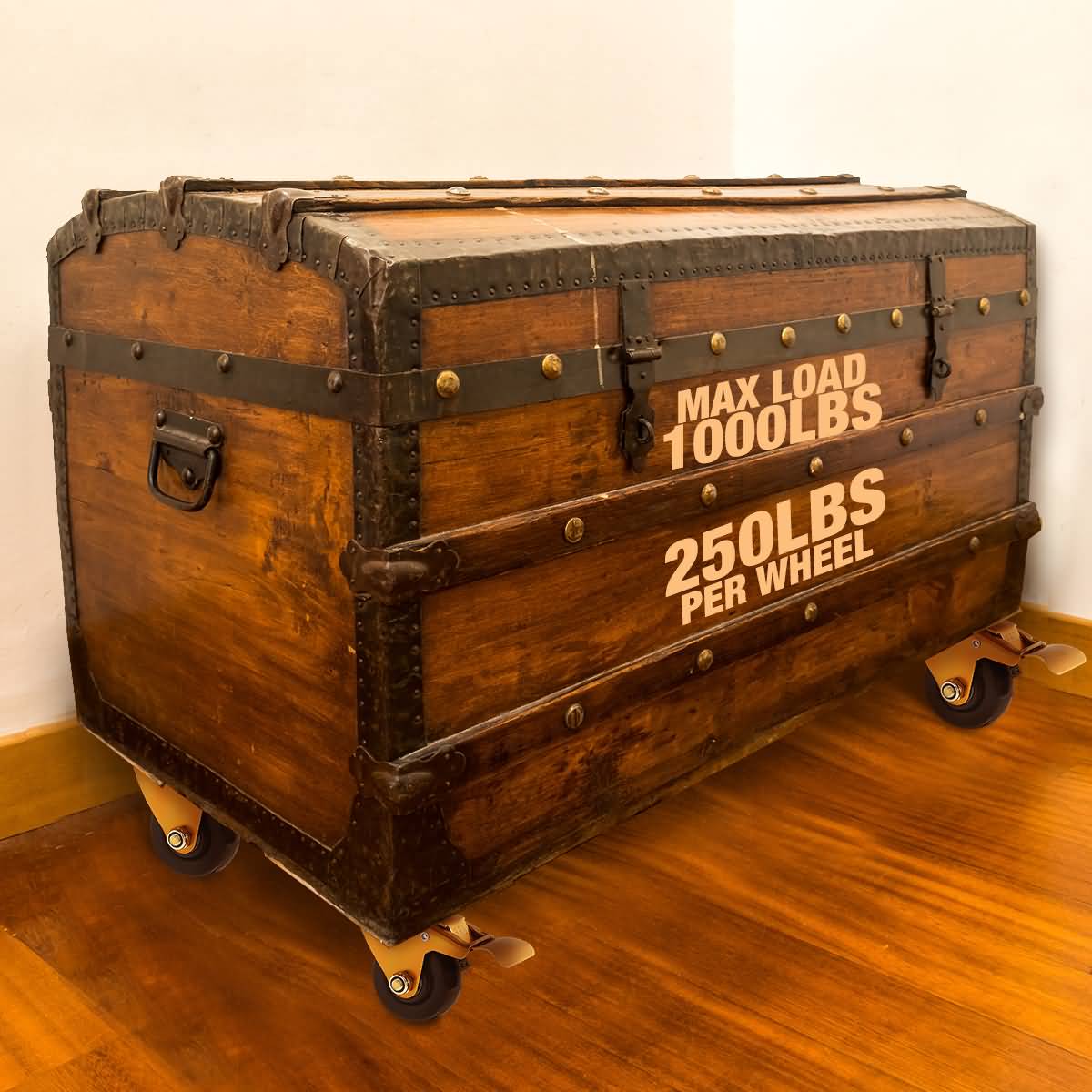 8 Pack 3 inch Antique Copper Black PU Swivel Caster With Brake - Factor ...