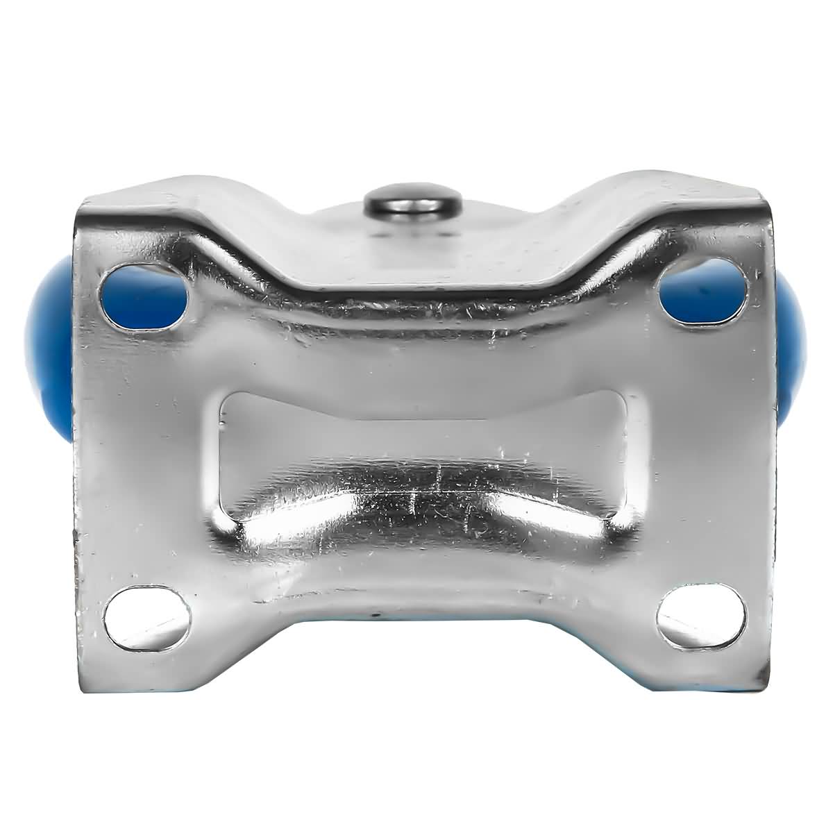 4 pack 5 inch Blue PU Non Swivel Fixed Rigid Caster with Hardware ...