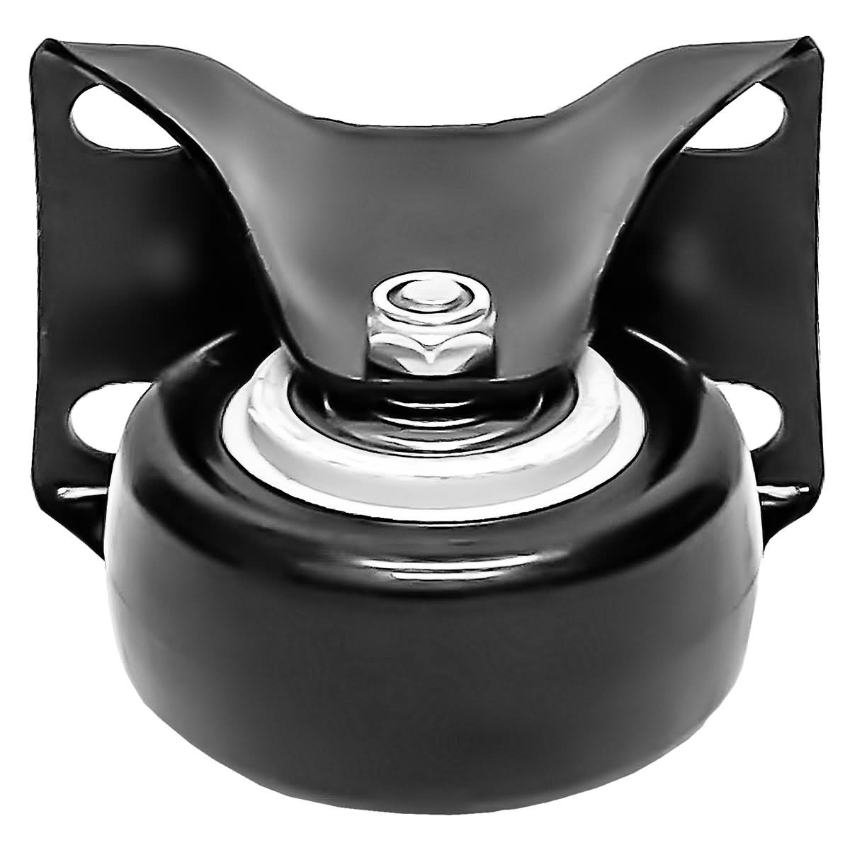 8 Pack 2 inch All Black PU Non Swivel Fixed Rigid Caster - Factor Duty