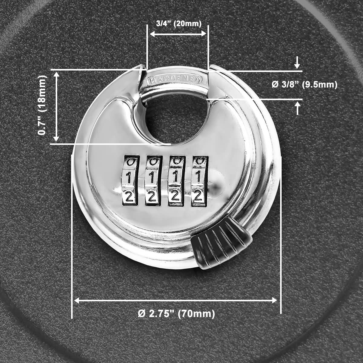 24 Pieces Combination 4 Digit DISC PADLOCK Heavy Duty Stainless Steel ...
